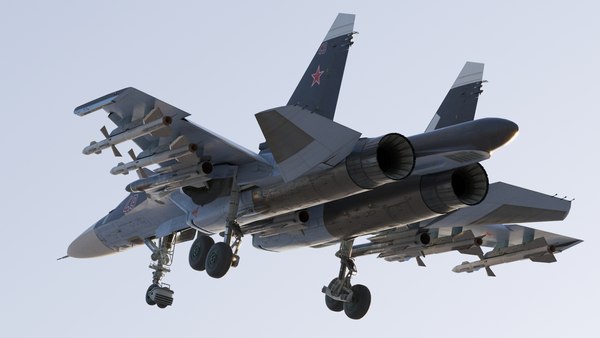 러시아 수호이 Su-34 풀백 전투기 폭격기 3D 모델 - TurboSquid 1857790