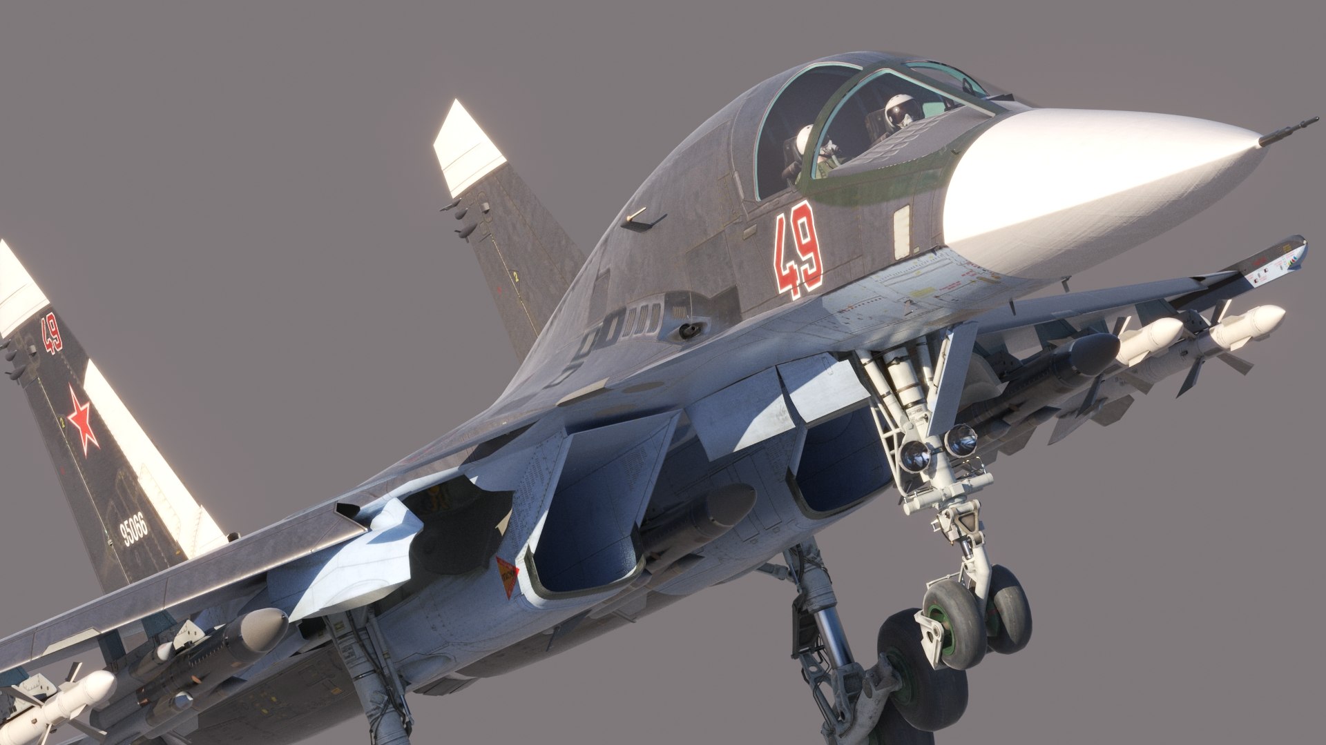 Russian Sukhoi Su-34 Fullback Fighter-bomber Strike Aircraft 3D Model ...