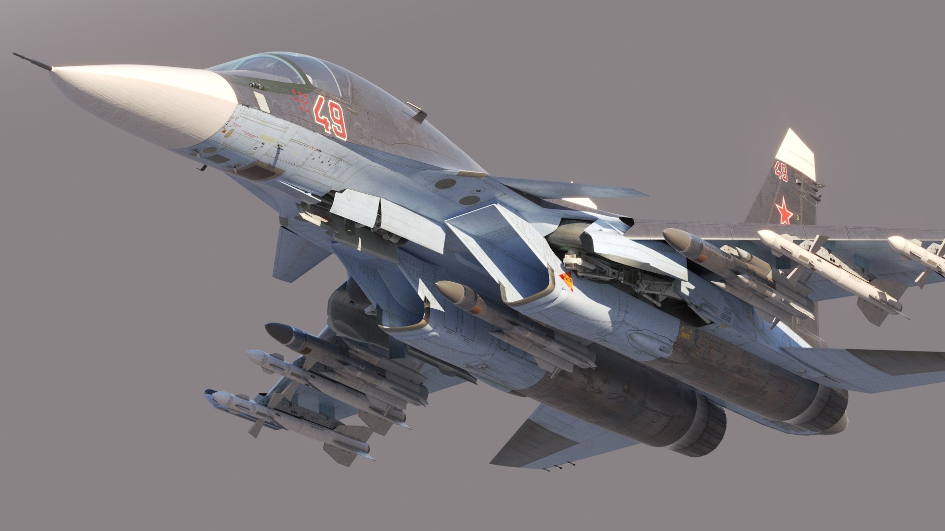 Russian Sukhoi Su-34 Fullback Fighter-bomber Strike Aircraft 3D Model ...
