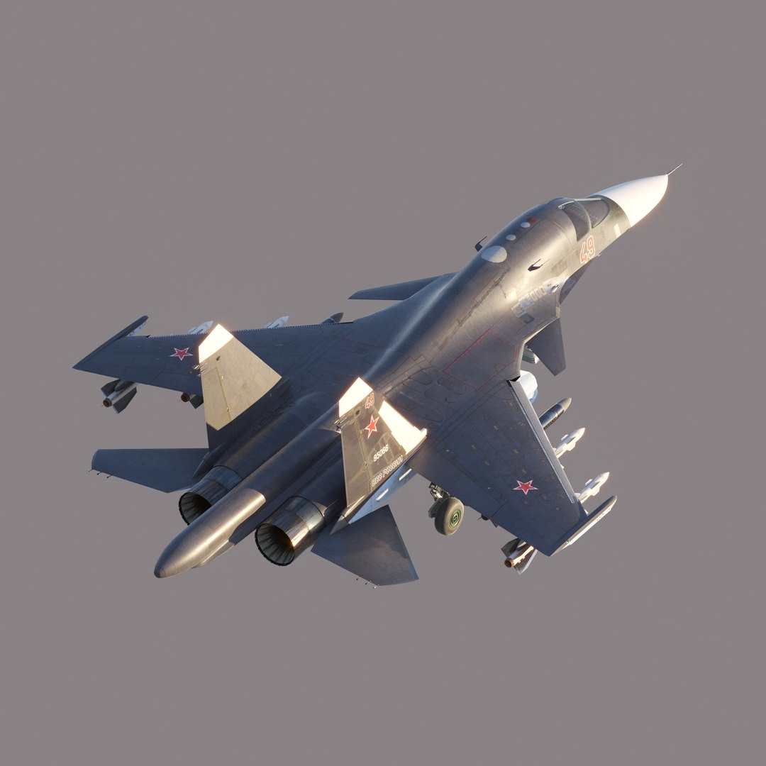 Russian Sukhoi Su-34 Fullback Fighter-bomber Strike Aircraft 3D Model ...