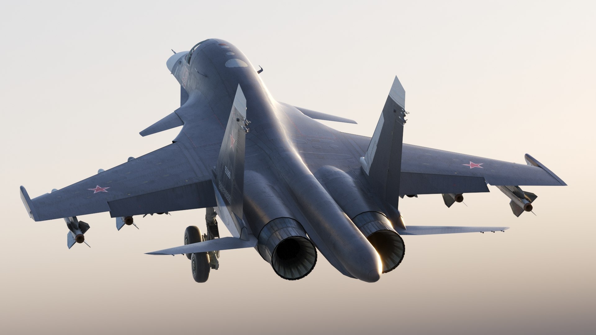 Russian Sukhoi Su-34 Fullback Fighter-bomber Strike Aircraft 3D Model ...