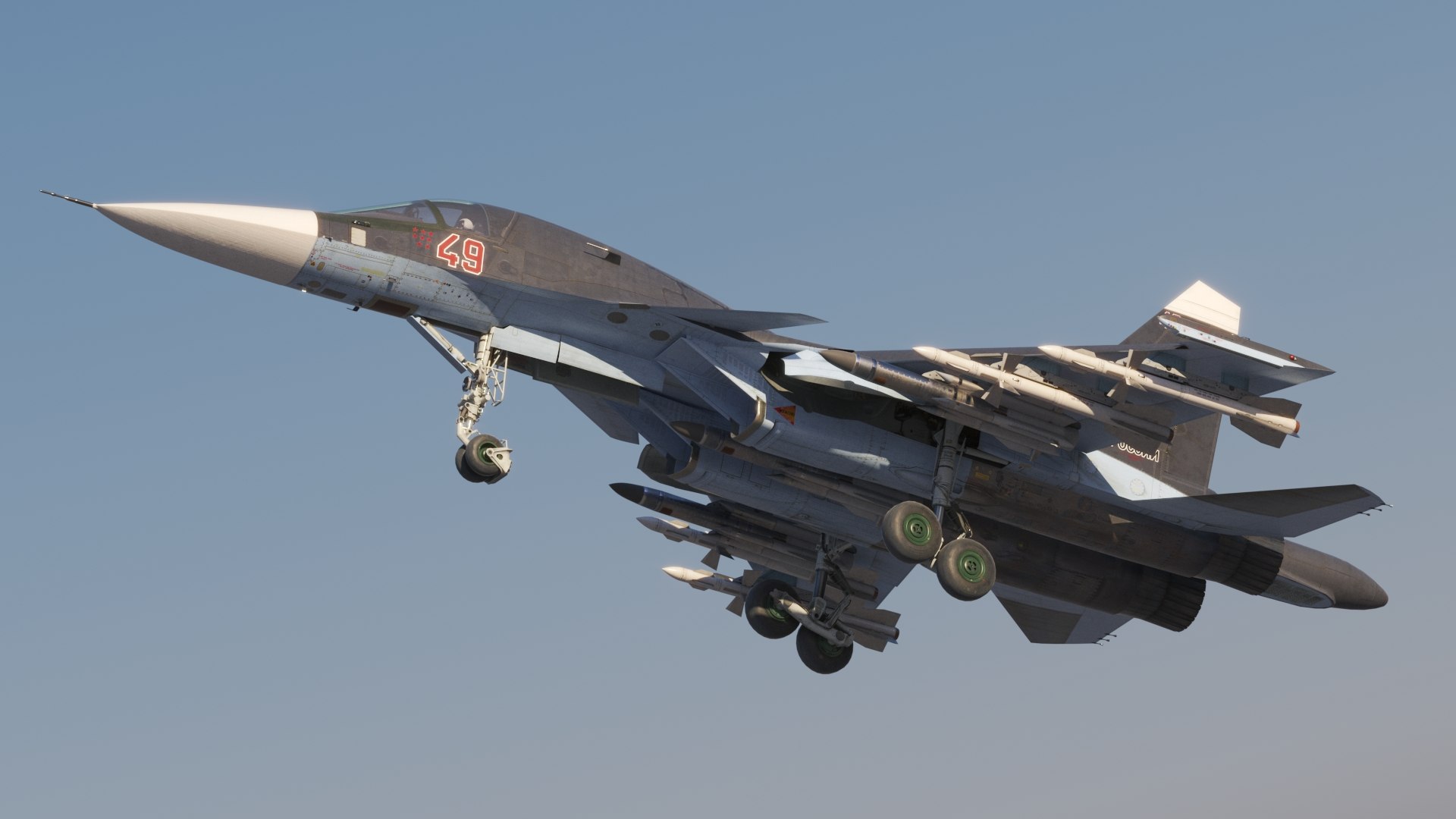 Russian Sukhoi Su-34 Fullback Fighter-bomber Strike Aircraft 3D Model ...