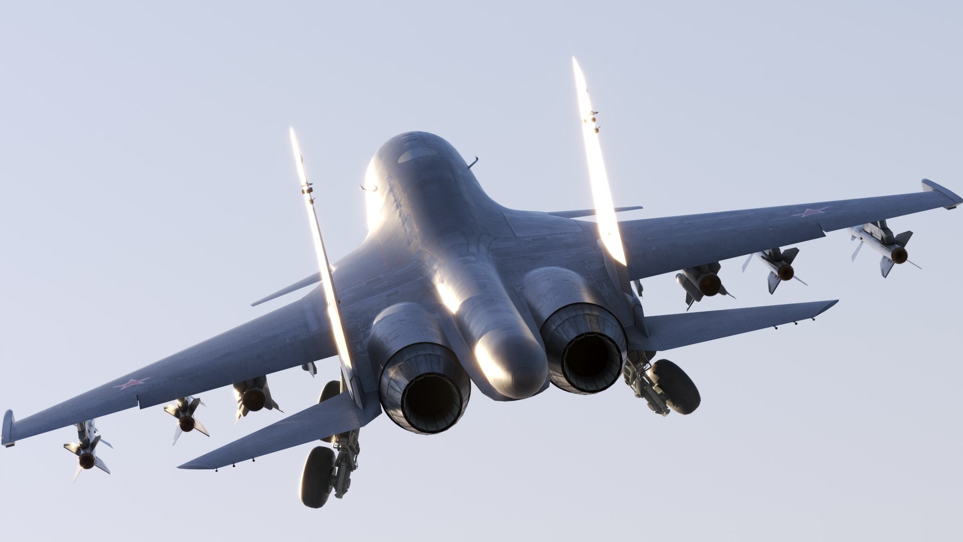 Russian Sukhoi Su-34 Fullback Fighter-bomber Strike Aircraft 3D Model ...