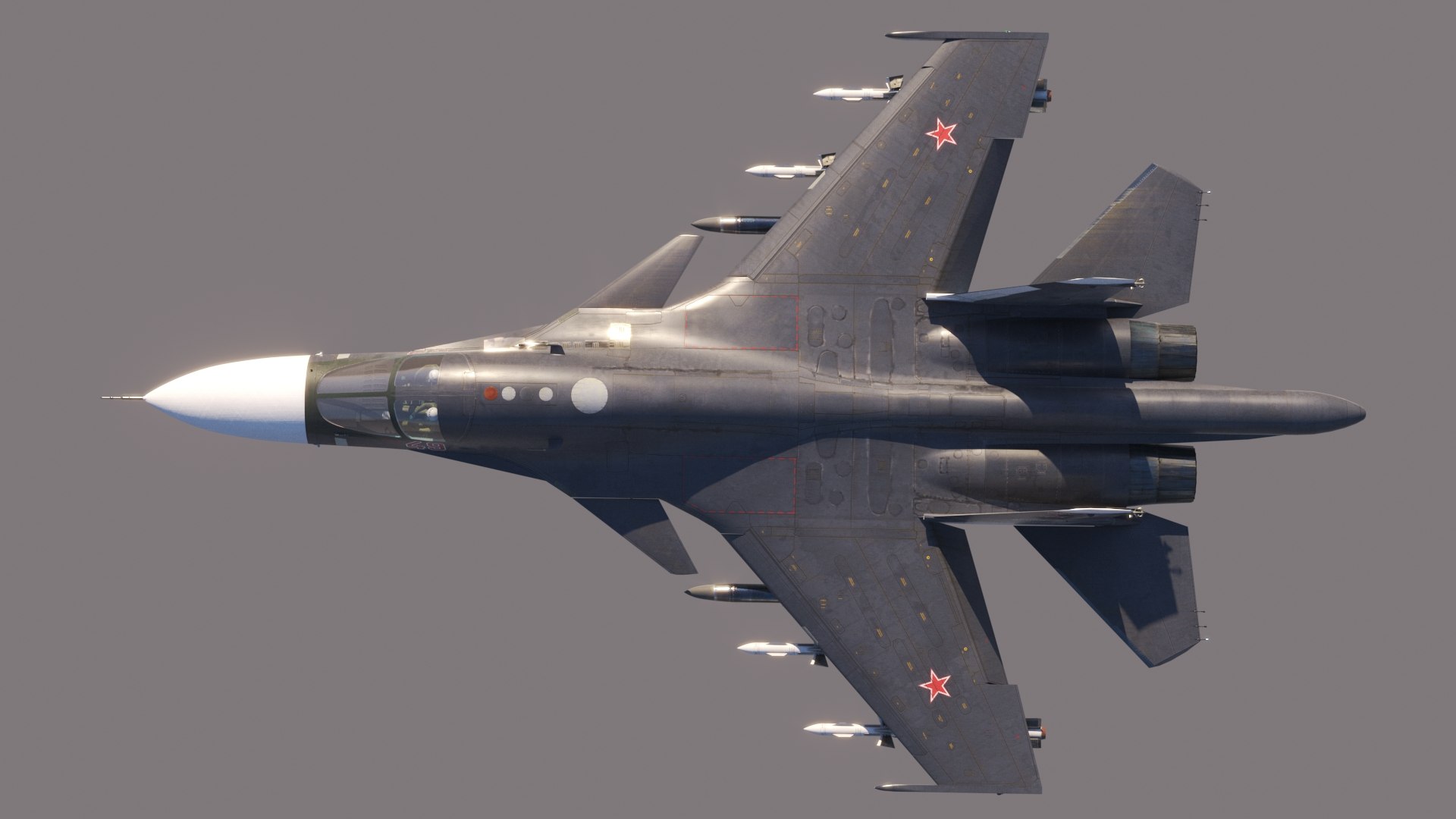 Russian Sukhoi Su-34 Fullback Fighter-bomber Strike Aircraft 3D Model ...
