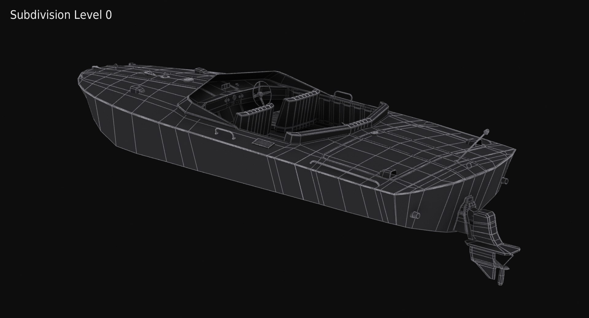 3d Model Motorboat X-ray 1