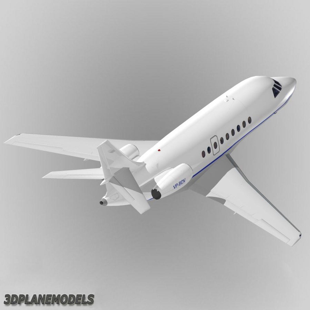 3d Dassault Falcon Business Jet Model