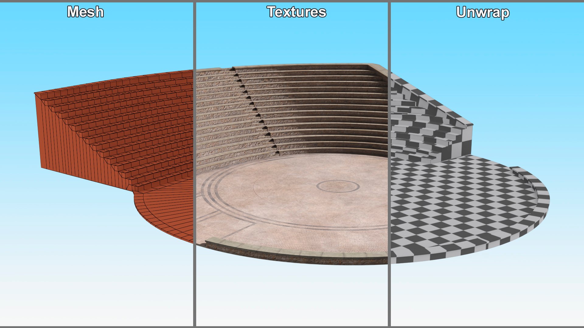 Semi-circular Ancient Amphitheater 3D Model - TurboSquid 2378265