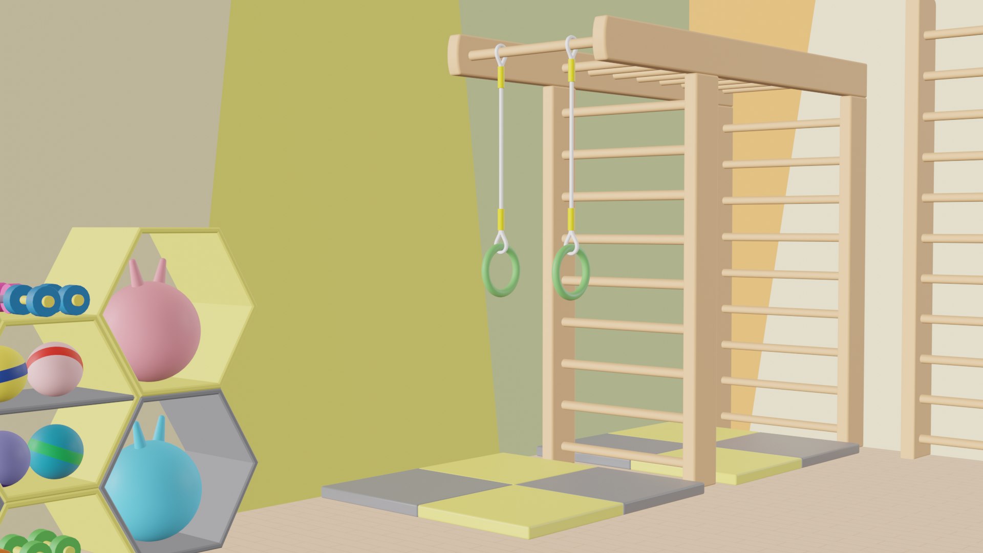 Cartoon Children Gym 3D - TurboSquid 1491648