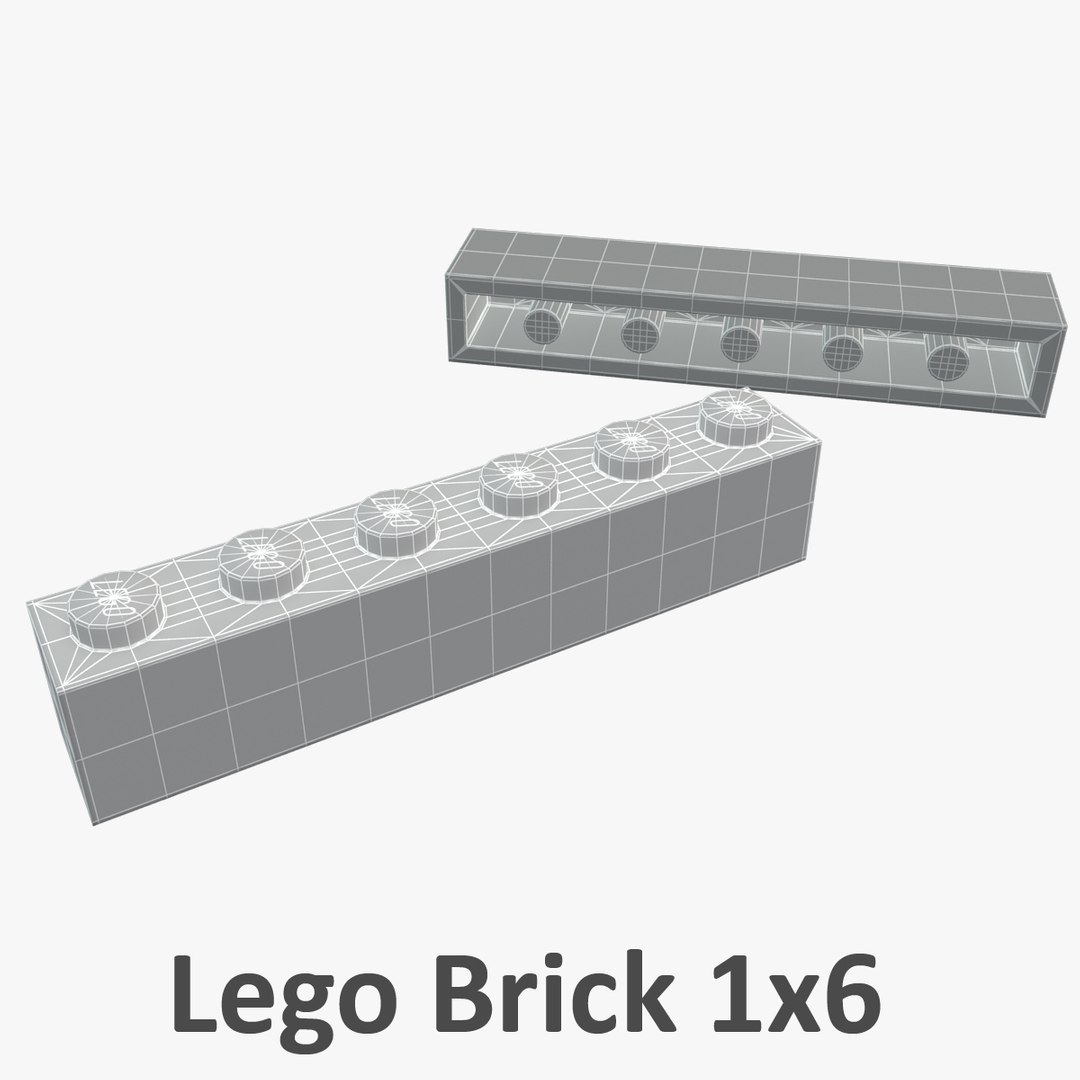 lego bricks - 1x16 3d model