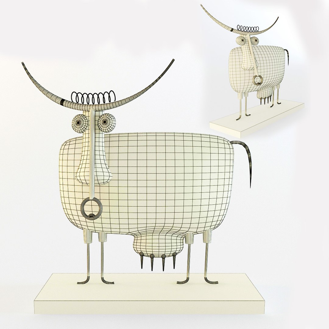 3d model metal bull