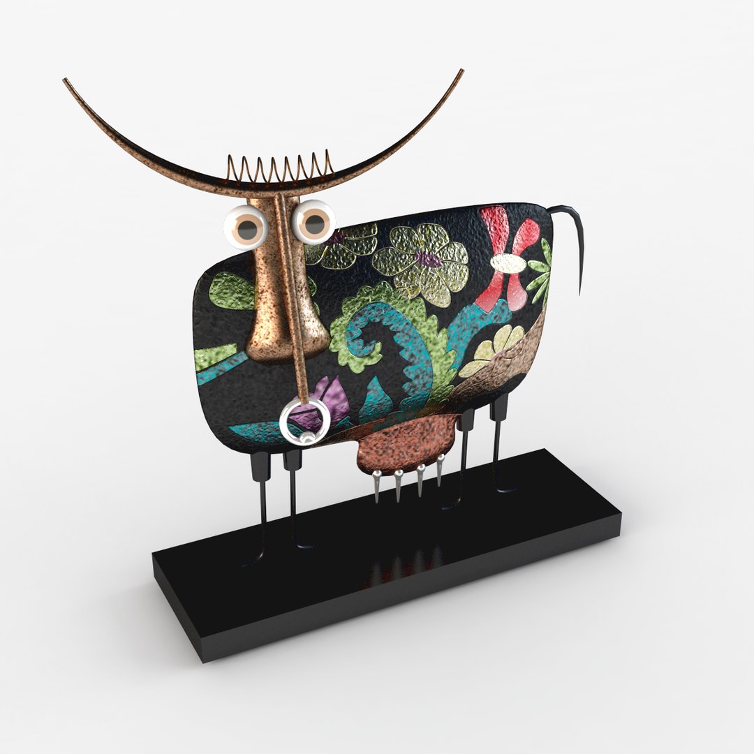 3d model metal bull