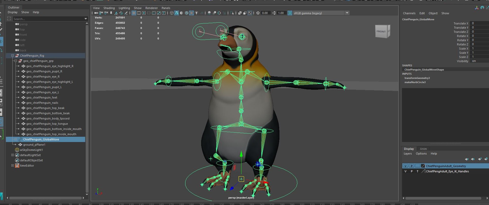 Free Cartoon Penguin Rigged With Human IK In Maya 3D Model - TurboSquid 1982604