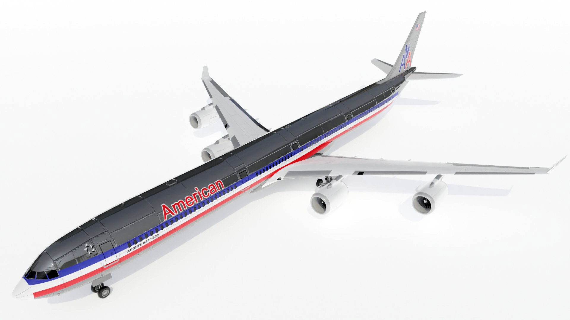 3dsmax A340-600 American A340