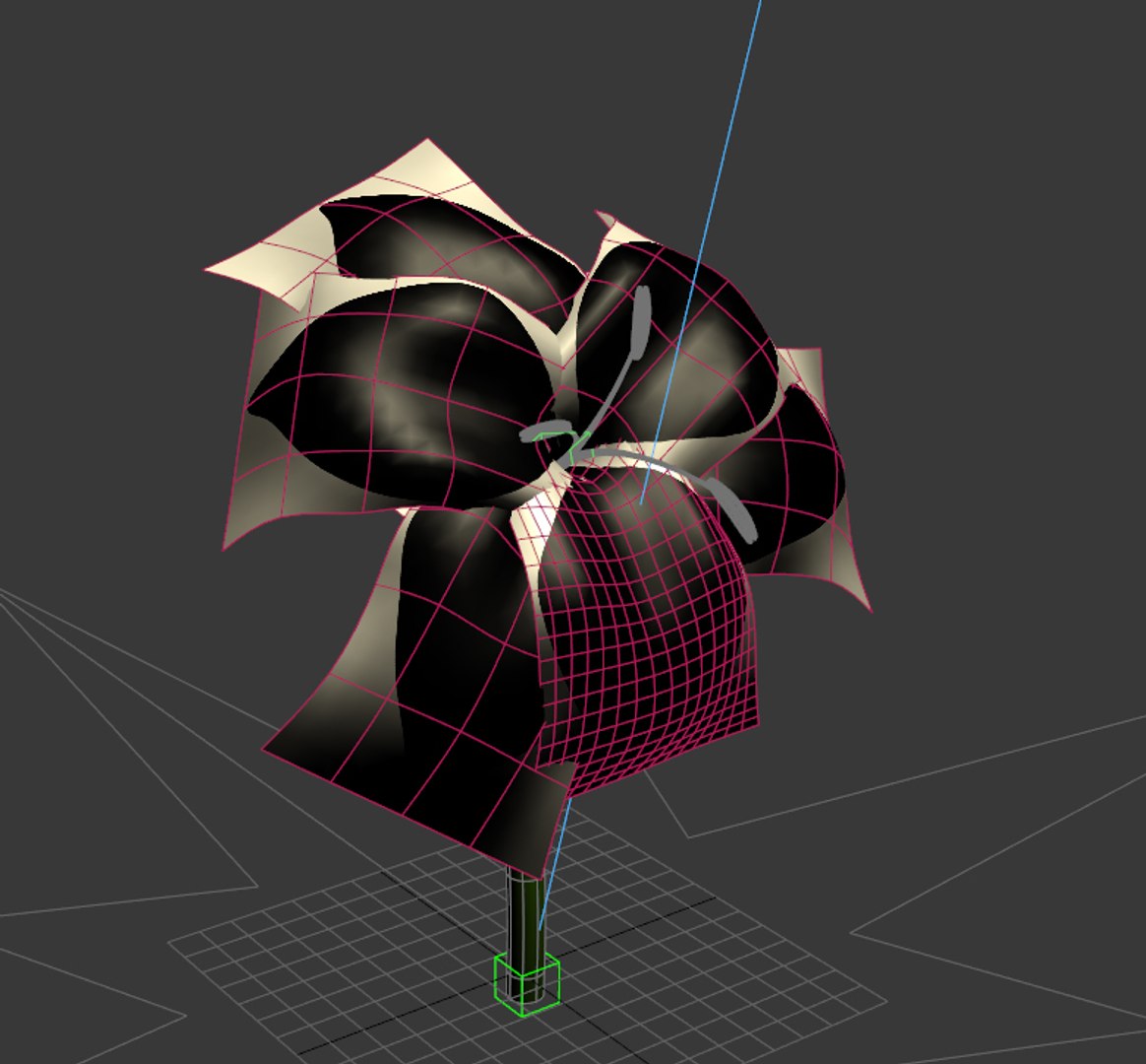 3d growing flower model