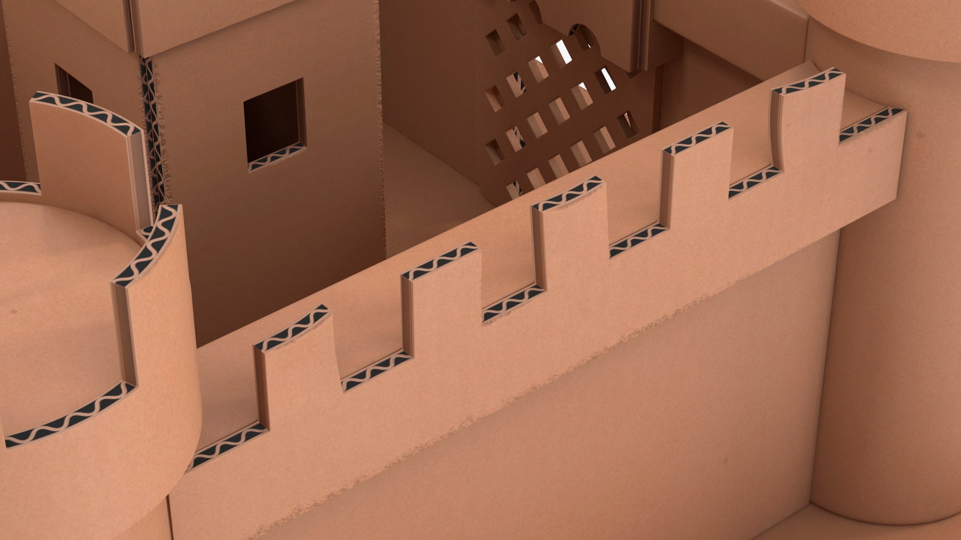 3D Cardboard Castle - TurboSquid 2207014