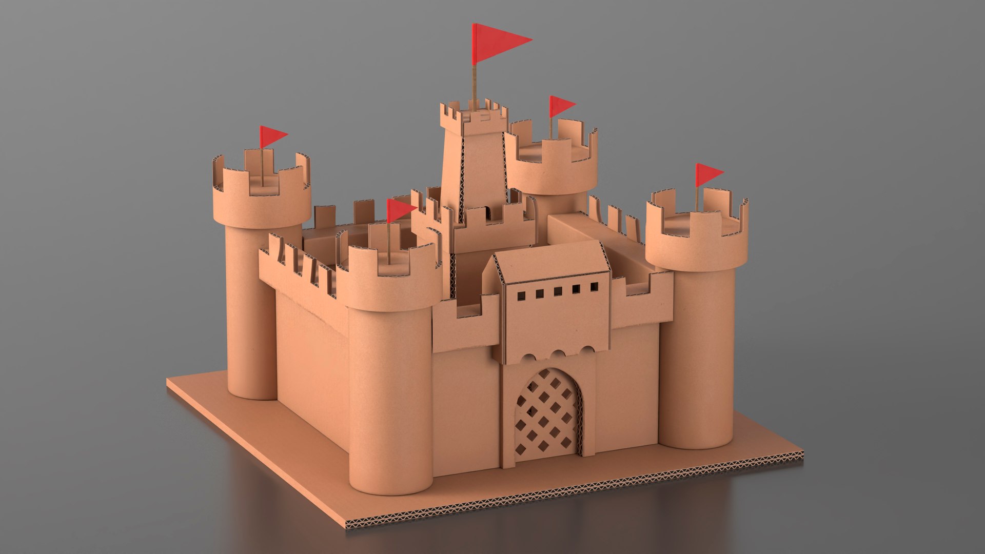 3D Cardboard Castle - TurboSquid 2207014