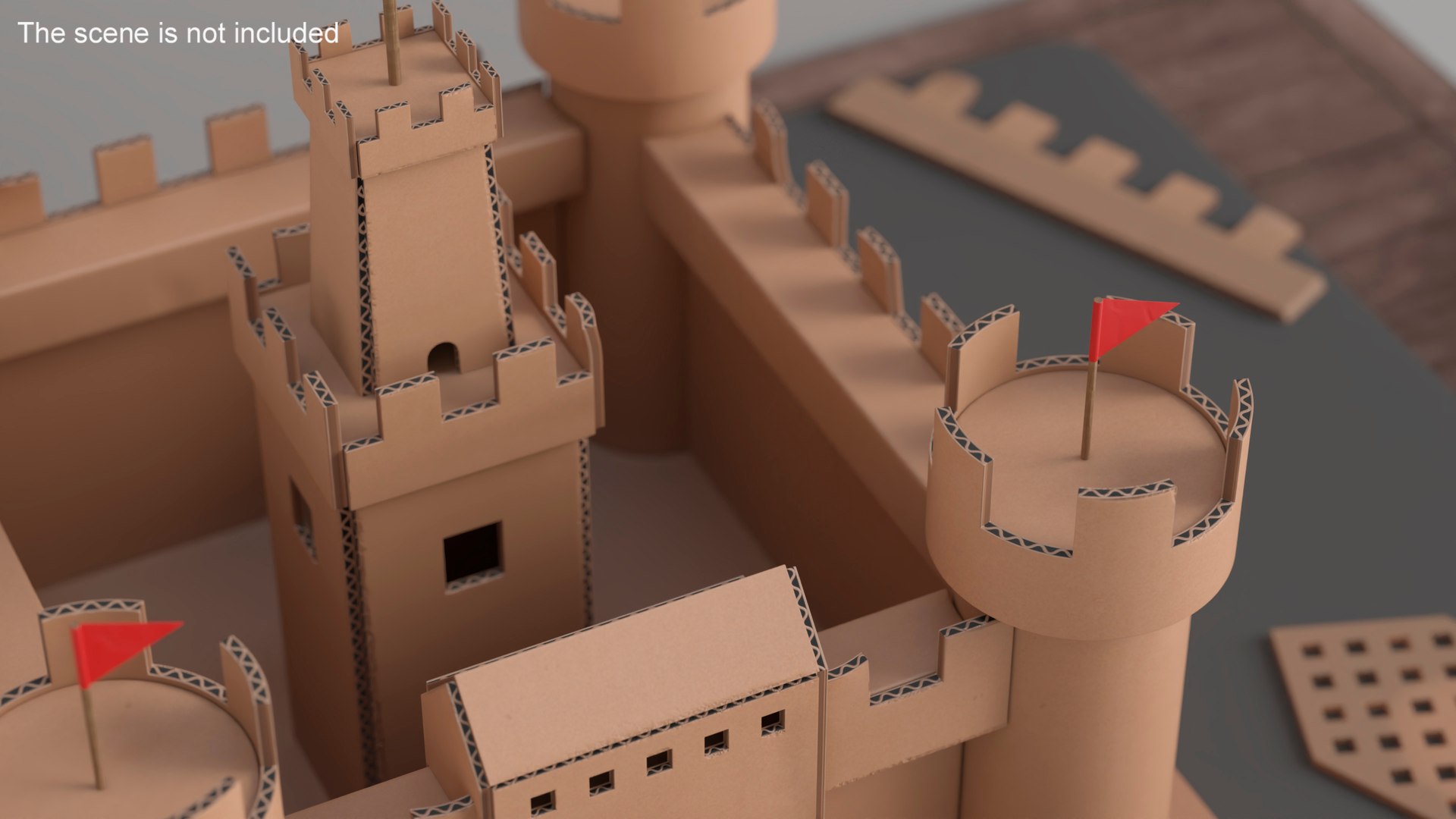 3D Cardboard Castle - TurboSquid 2207014