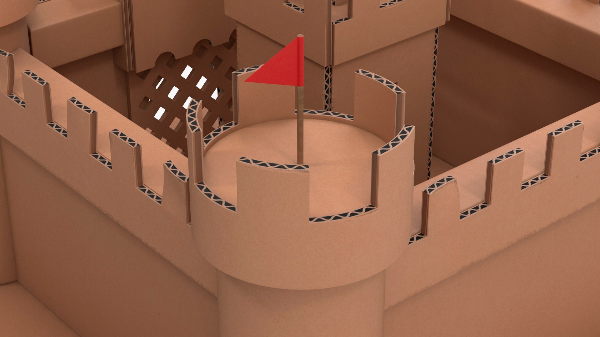 3D Cardboard Castle - TurboSquid 2207014