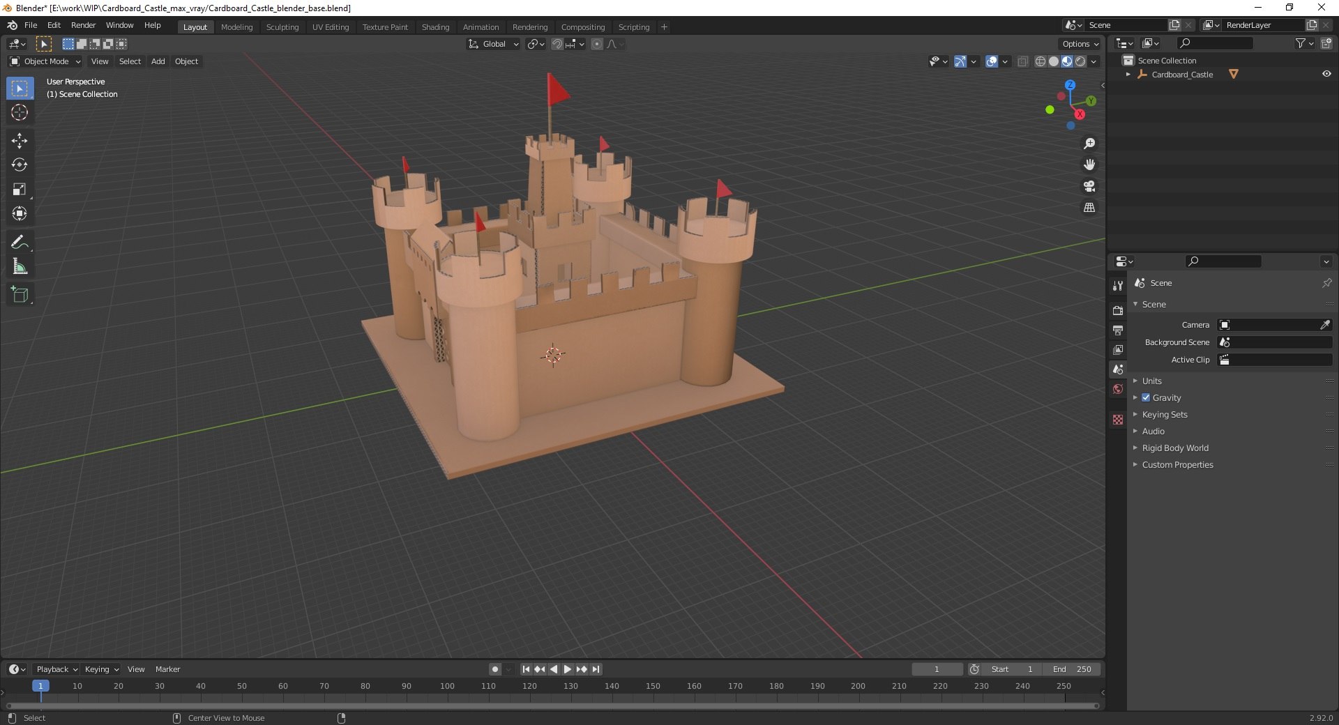 3D Cardboard Castle - TurboSquid 2207014