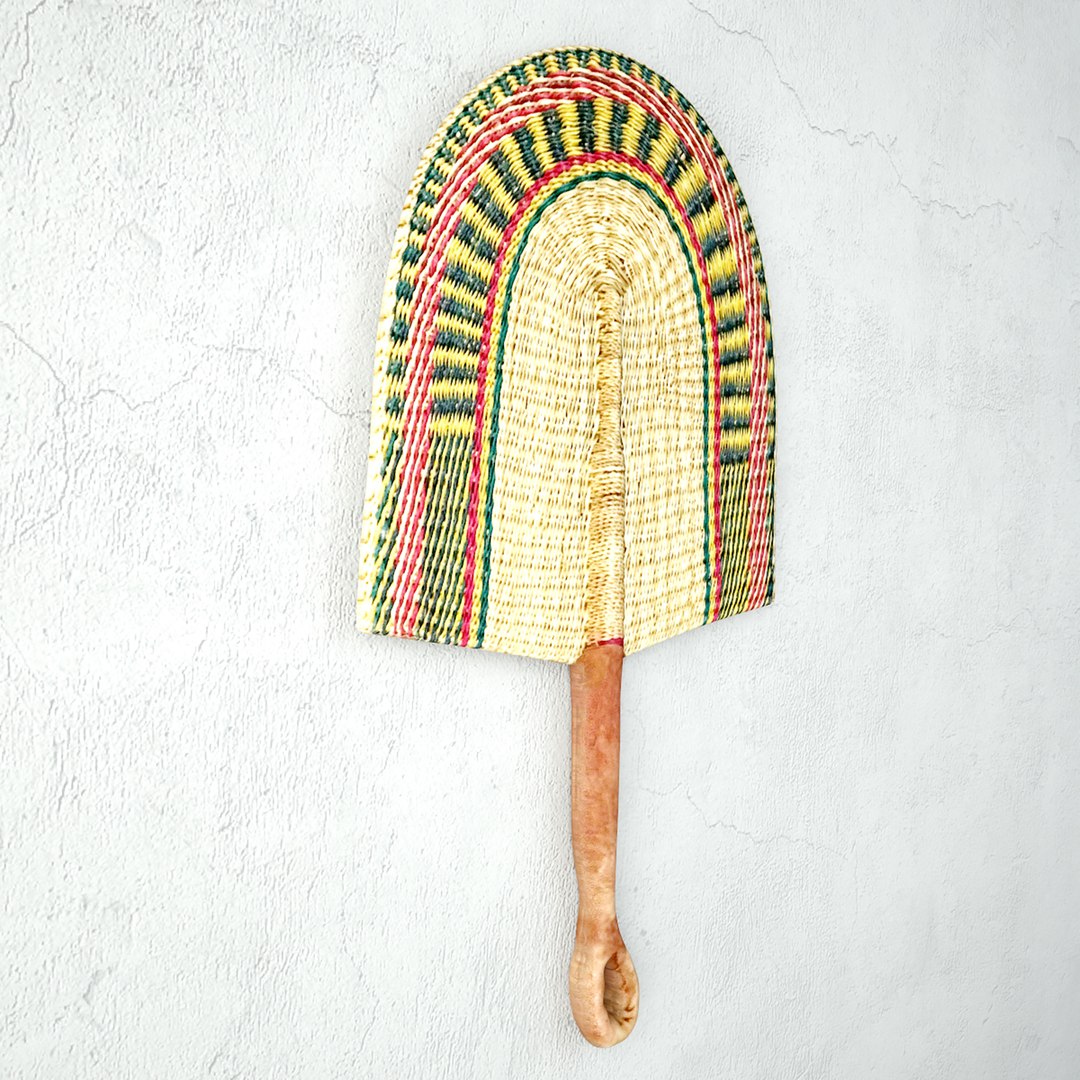 Vintage Natural Woven Straw Fan Wall Decor 3D model - TurboSquid 2125113