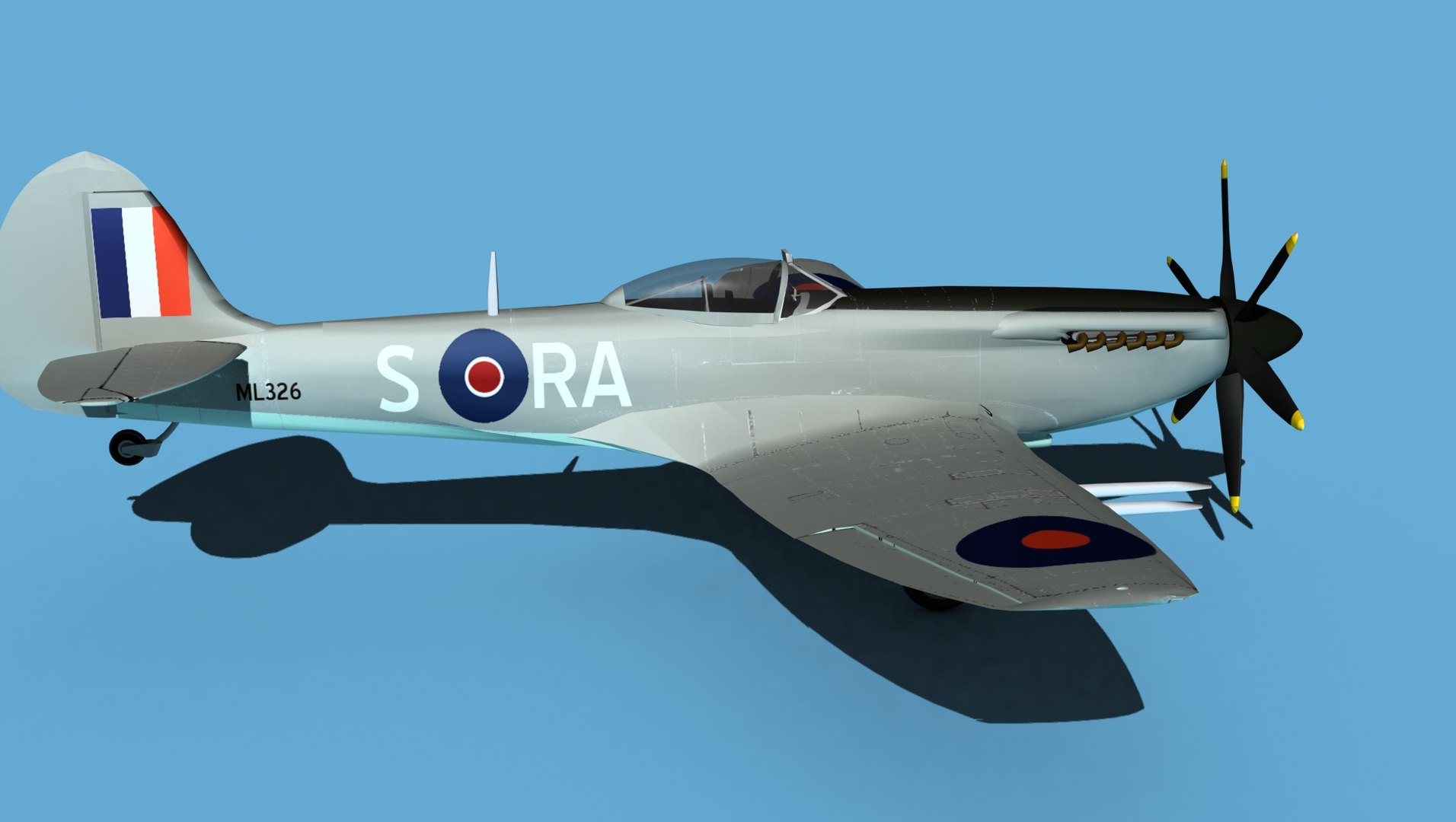 3D Supermarine Spitfire Mk XXIII V03 Model - TurboSquid 1926322