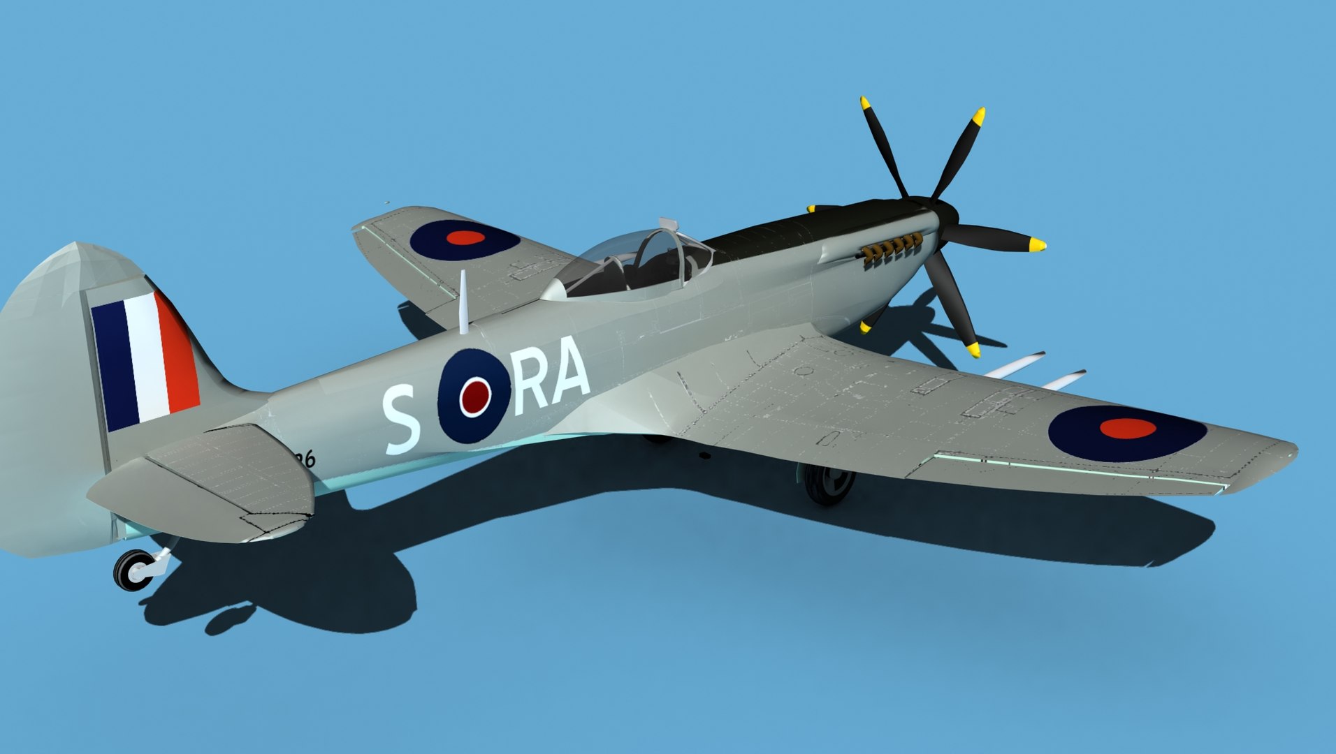 3D Supermarine Spitfire Mk XXIII V03 Model - TurboSquid 1926322