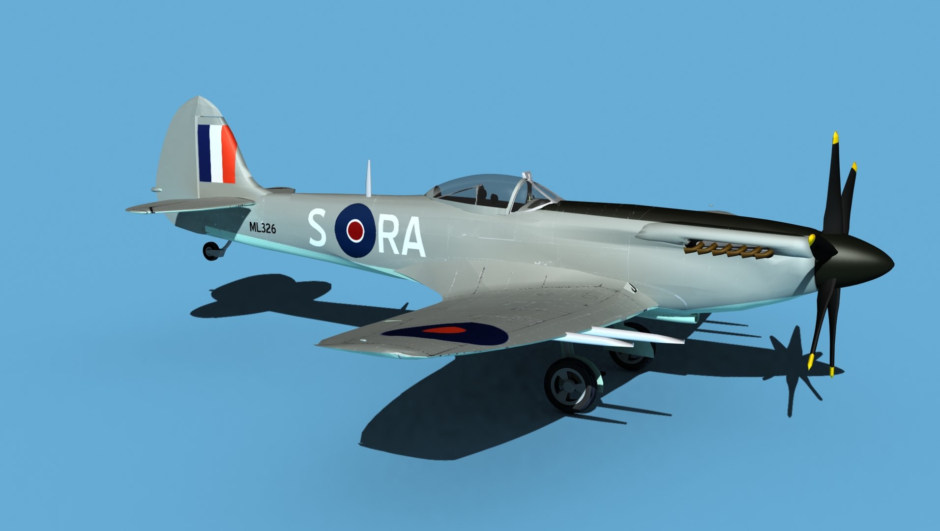 3D Supermarine Spitfire Mk XXIII V03 Model - TurboSquid 1926322