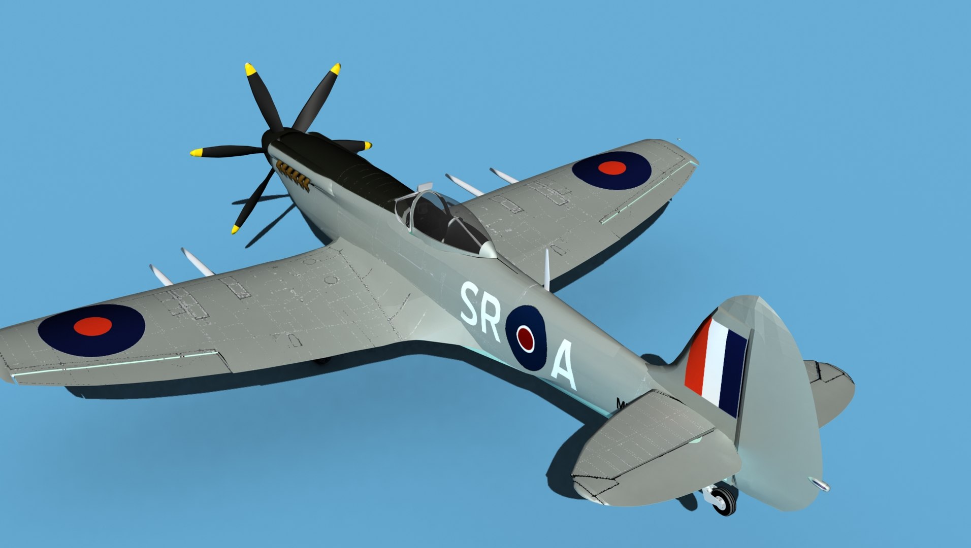 3D Supermarine Spitfire Mk XXIII V03 Model - TurboSquid 1926322