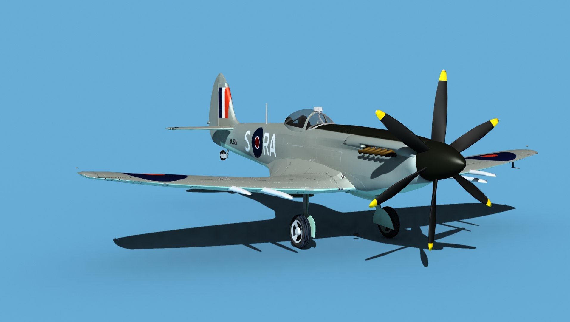 3D Supermarine Spitfire Mk XXIII V03 Model - TurboSquid 1926322