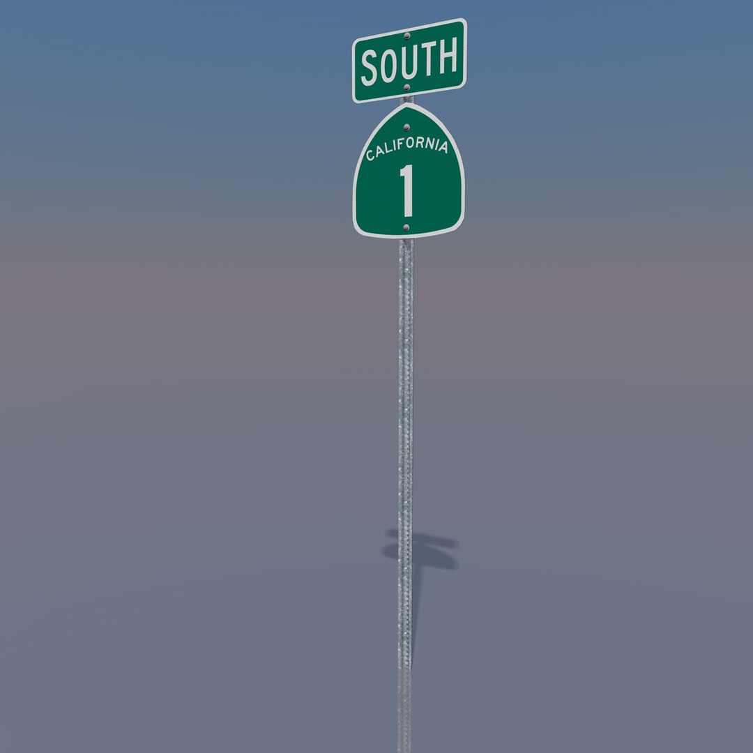 3D California State Highway 1 South 3D Sign M3-3 - TurboSquid 2312811