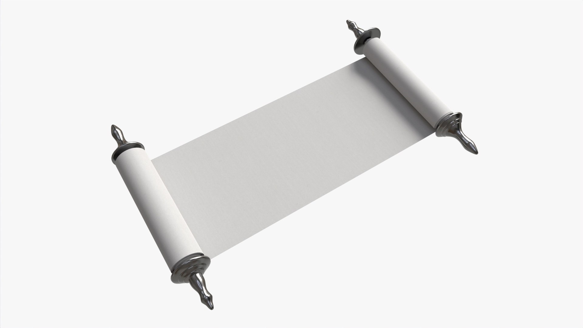 3D Ancient Scroll With Metal Rods Clean 02 - TurboSquid 2027314