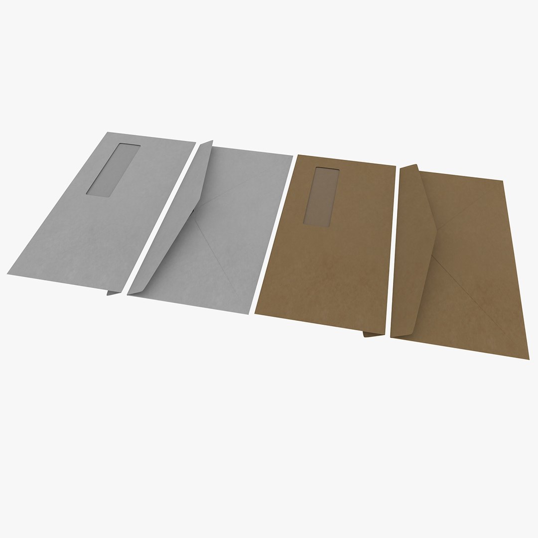 Envelope Size DL Style Window BANKER Model - TurboSquid 1824735