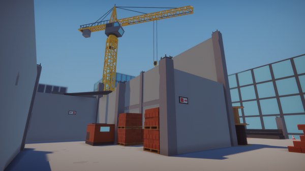modelo 3d Mapa Low Poly FPS Vol6 - Mapa de disparos de construcción ...