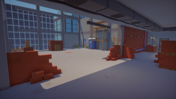 modelo 3d Mapa Low Poly FPS Vol6 - Mapa de disparos de construcción ...