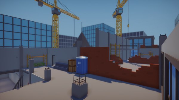modelo 3d Mapa Low Poly FPS Vol6 - Mapa de disparos de construcción ...
