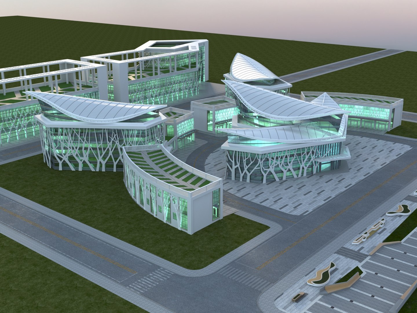 3D Model Futuristic Museum 1 - TurboSquid 1909816