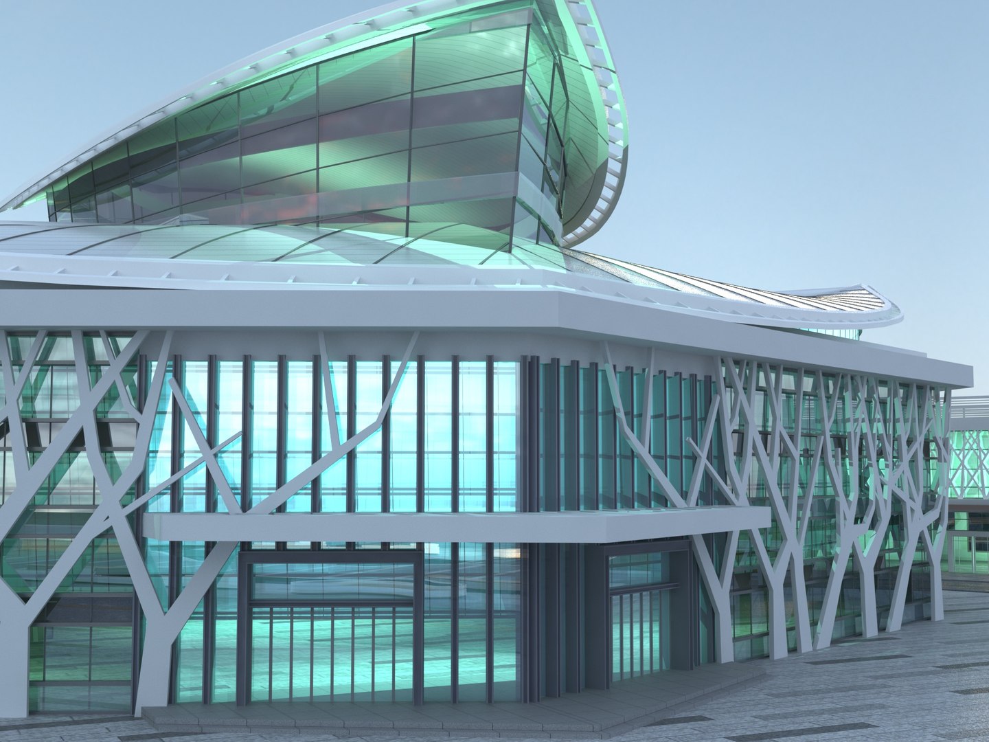3D Model Futuristic Museum 1 - TurboSquid 1909816
