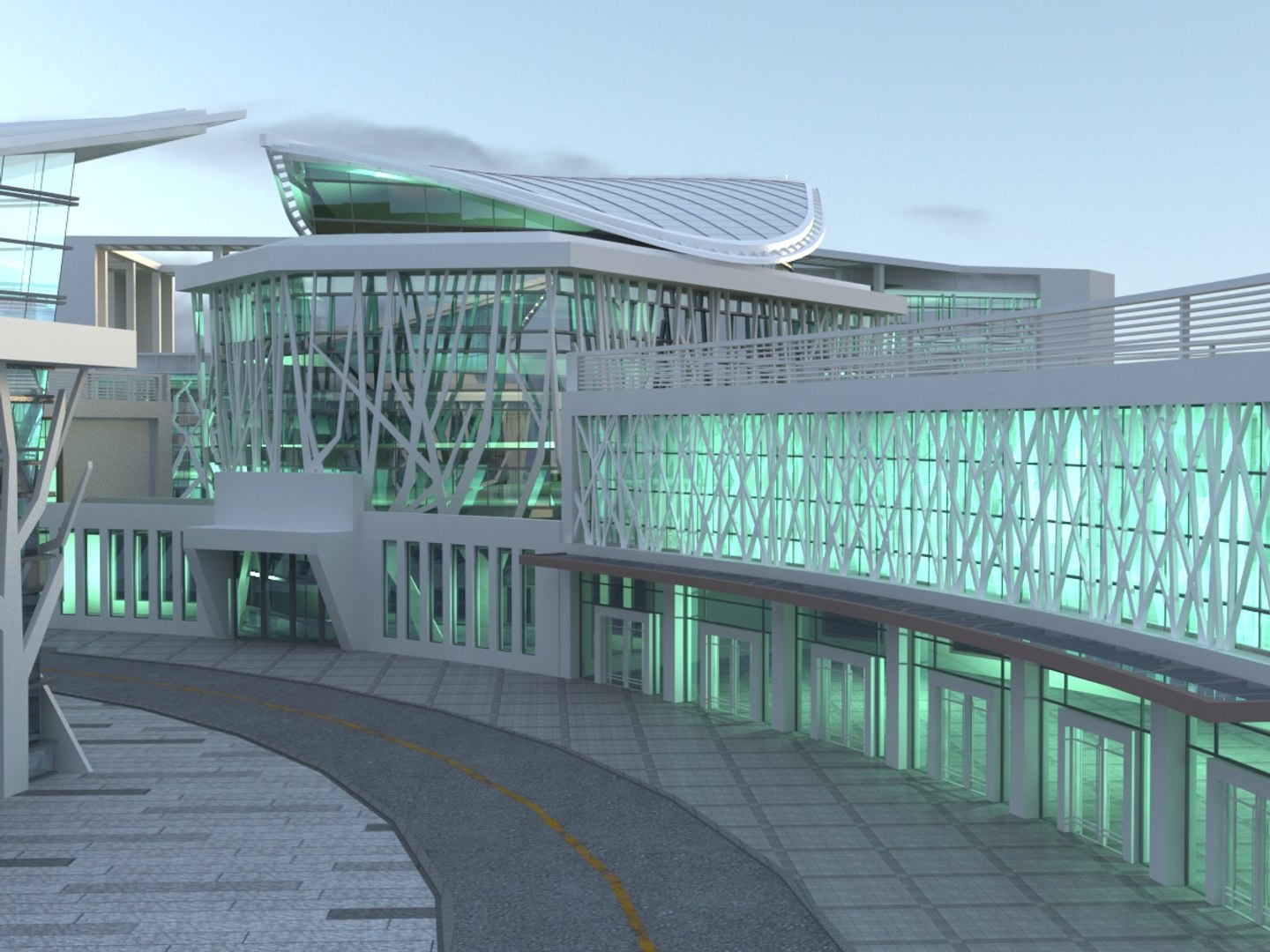 3D Model Futuristic Museum 1 - TurboSquid 1909816