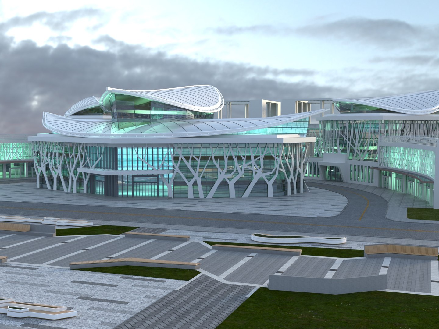 3D Model Futuristic Museum 1 - TurboSquid 1909816