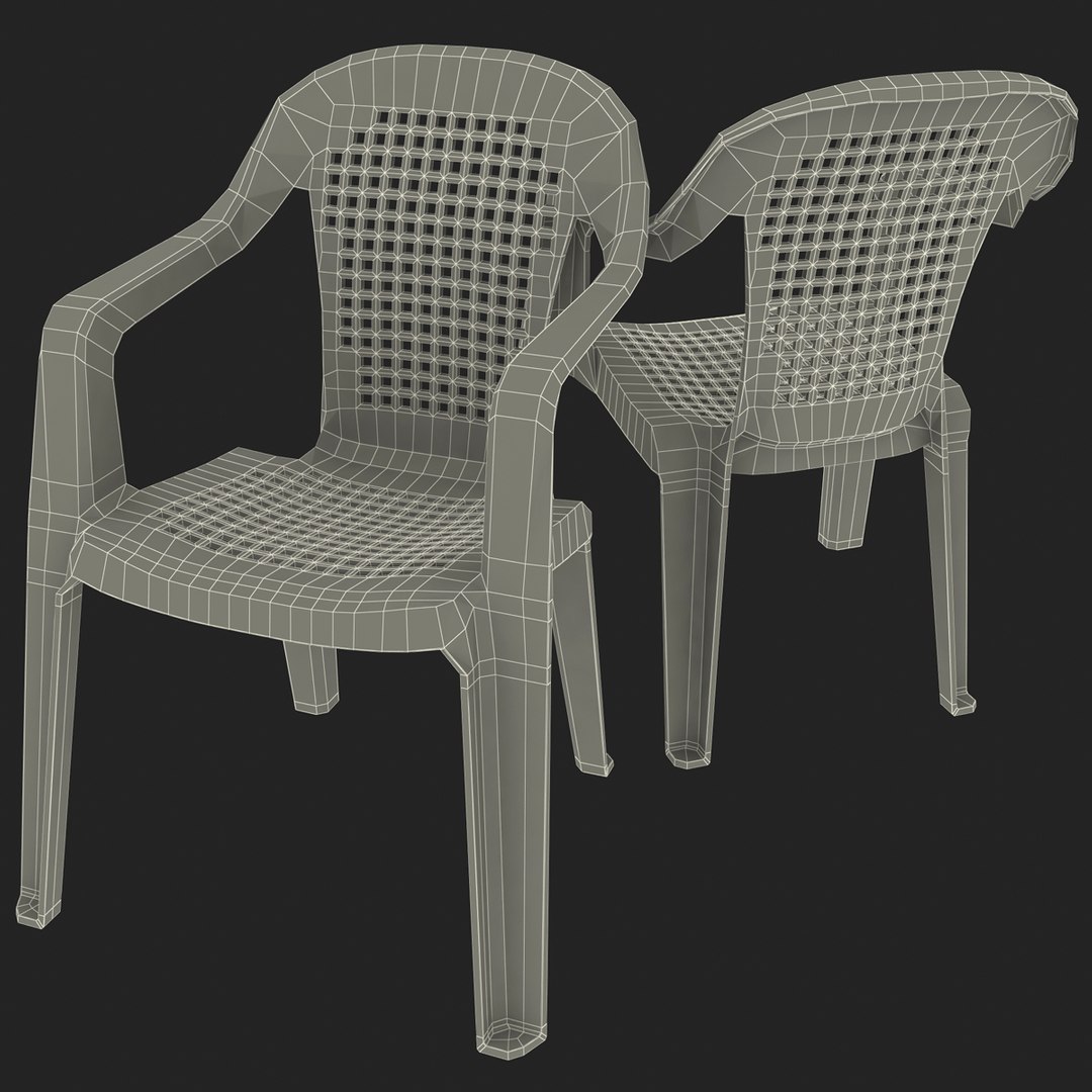 3d Monobloc Chair 3 Model