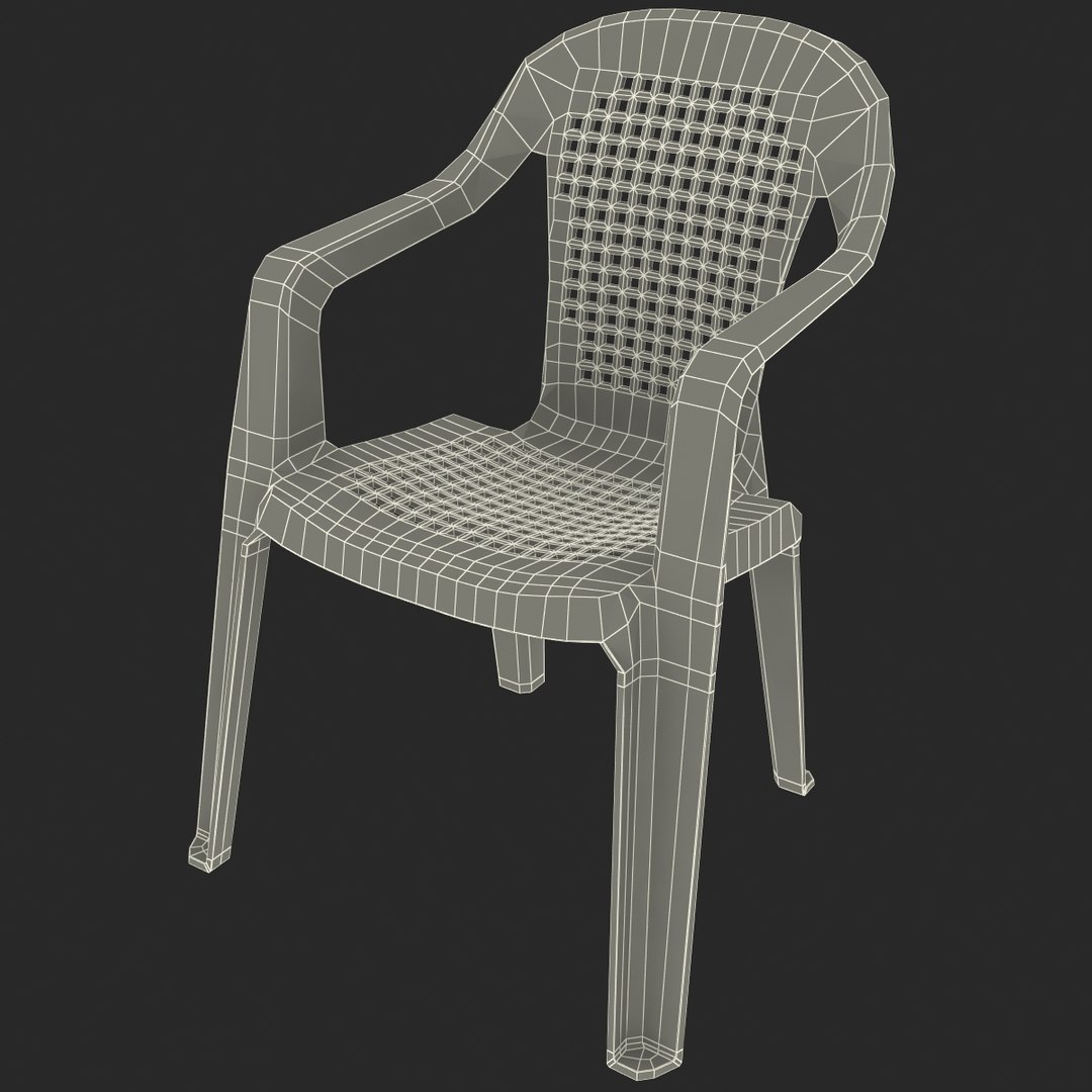 3d monobloc chair 3 model