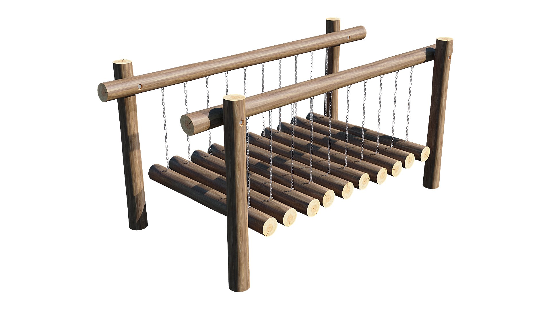 3D Model Playground Wooden Log Balance Beam - TurboSquid 1721296