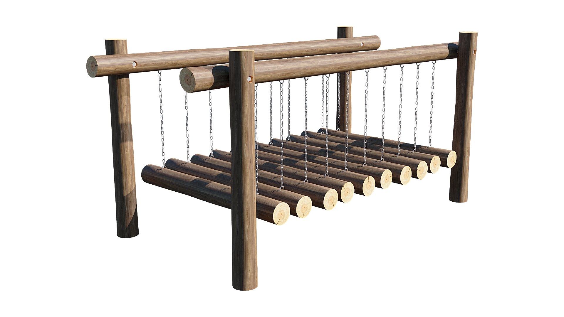 3D model Playground Wooden Log Balance Beam - TurboSquid 1721296
