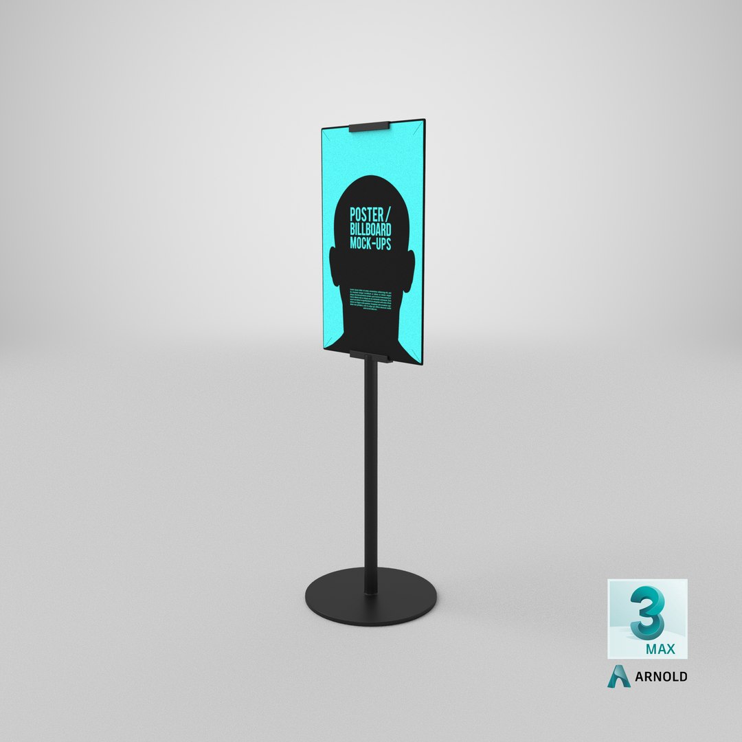 Standing Billboard 3D Model - TurboSquid 1843476