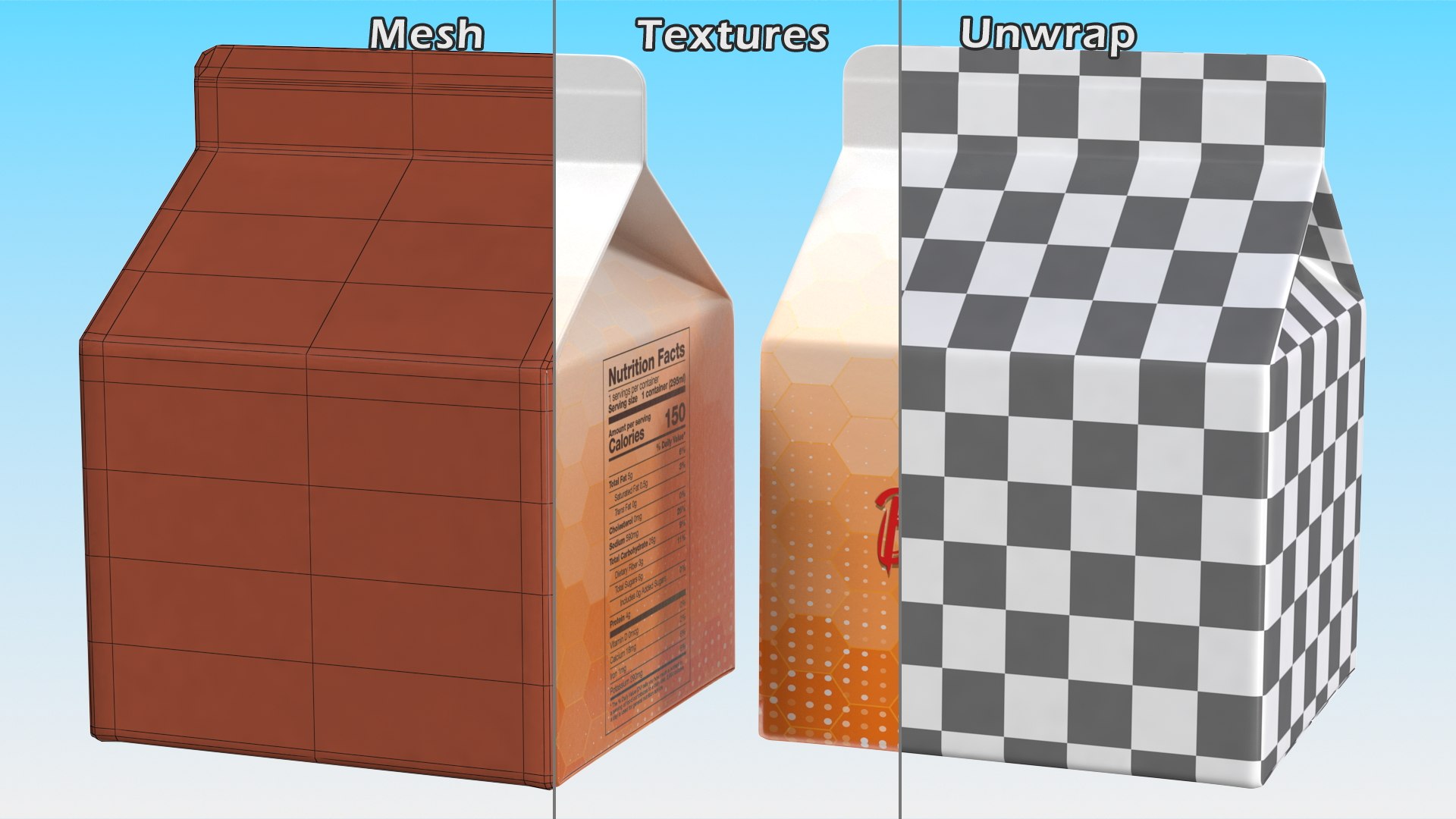 Gable Top Carton Package Mockup Orange 3D Model - TurboSquid 1925357