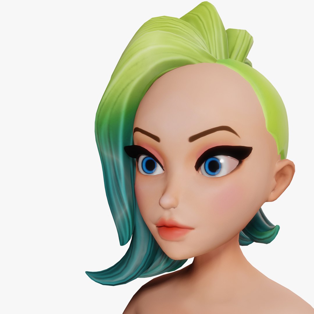 3D Cartoon Women Character 3D Girl -- High-quality fantasy model ...