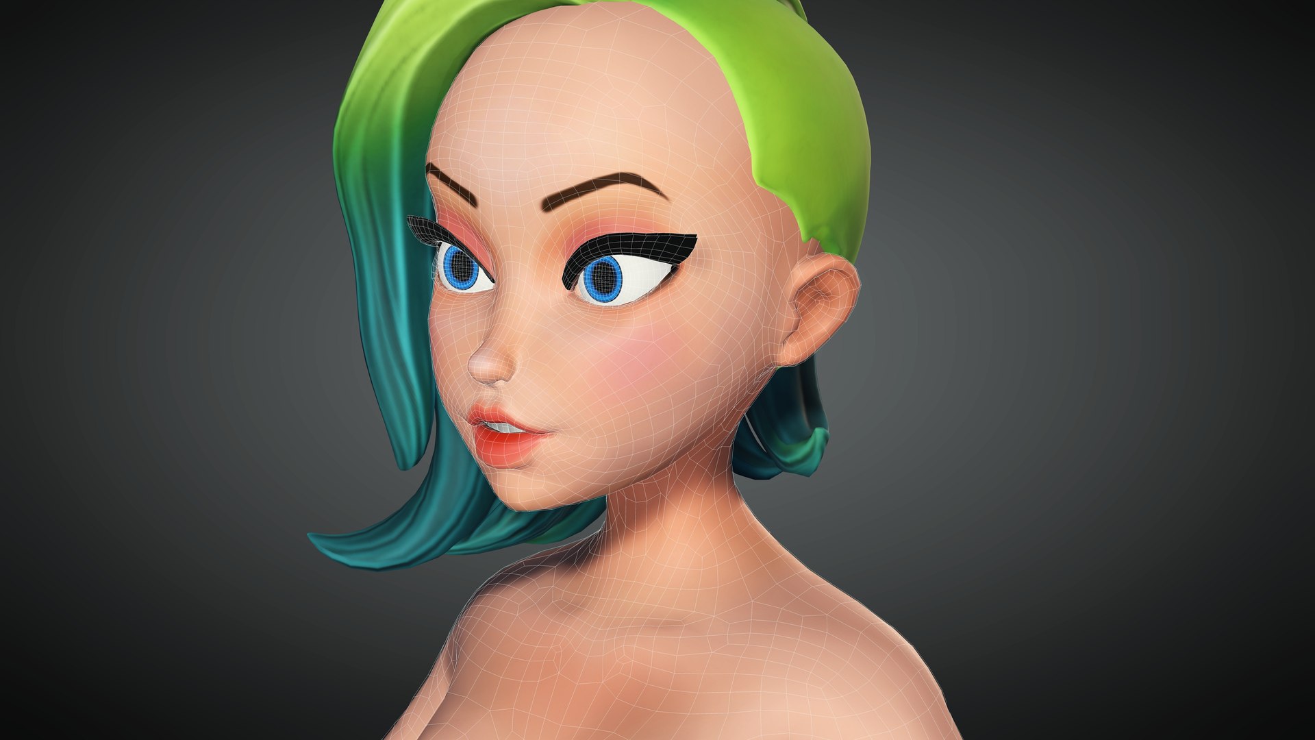 3D Cartoon Women Character 3D Girl -- High-quality fantasy model ...