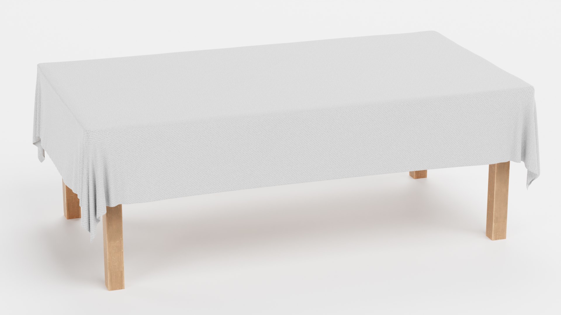 Tablecloth With Table Rectangular 3D Model - TurboSquid 1953631