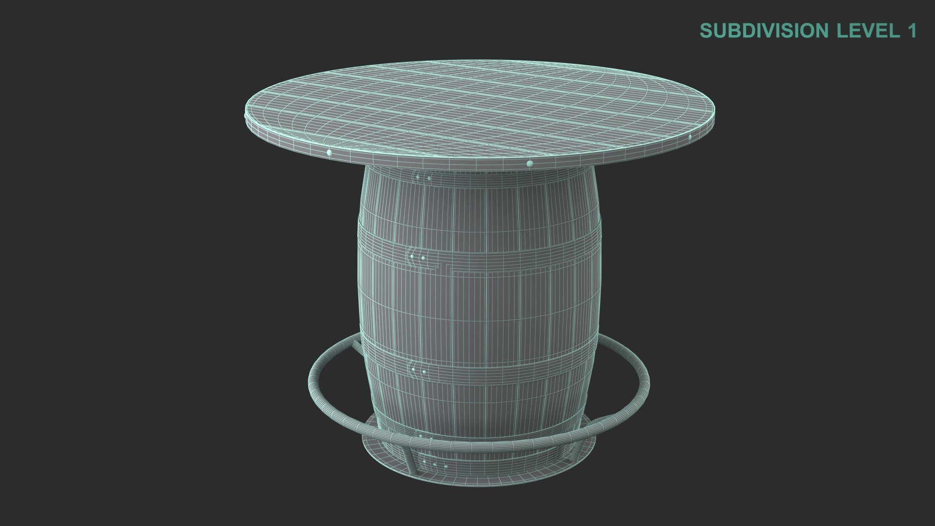Barrel Table 3D Model - TurboSquid 2046486