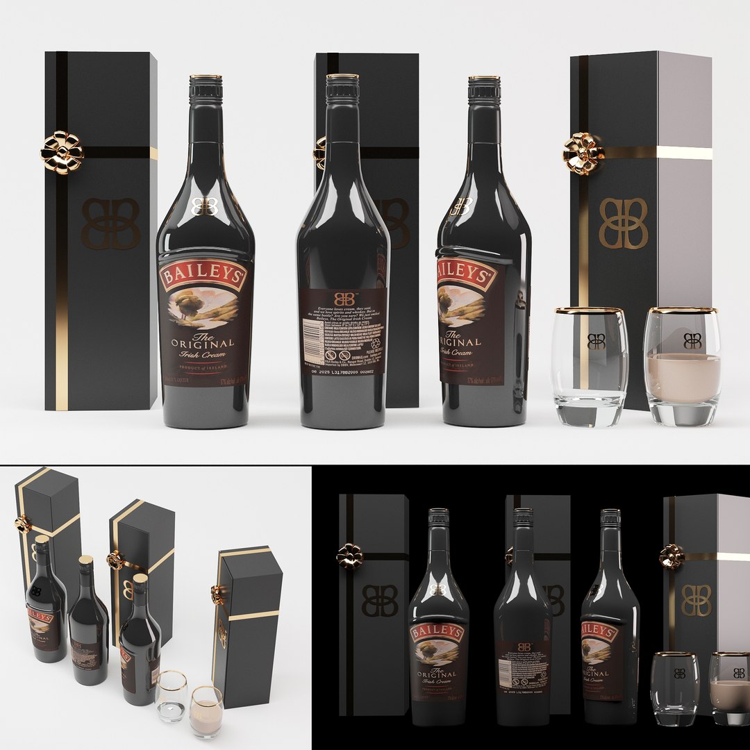 Baileys Liquor Set 3D model - TurboSquid 2170733